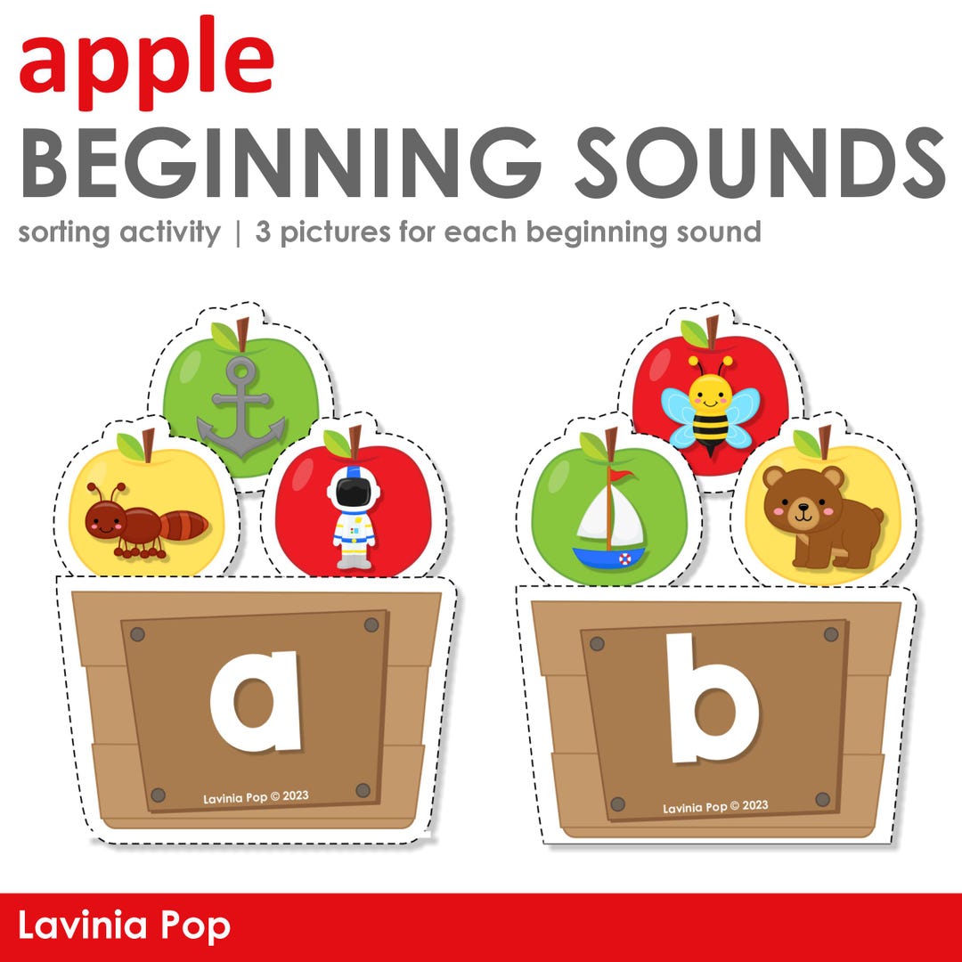 Beginning Sounds Activity | Apples to Crate - Etsy
