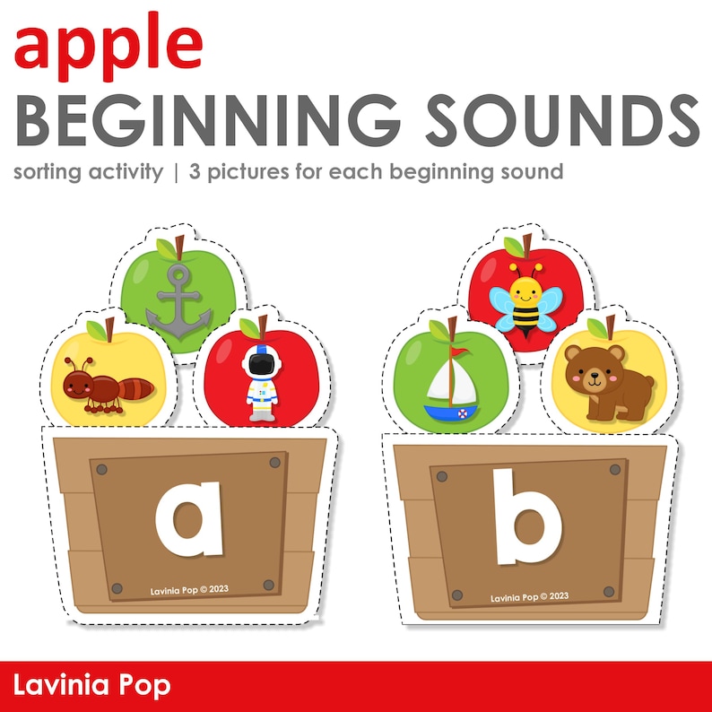 Beginning Sounds Activity | Apples to Crate - Etsy