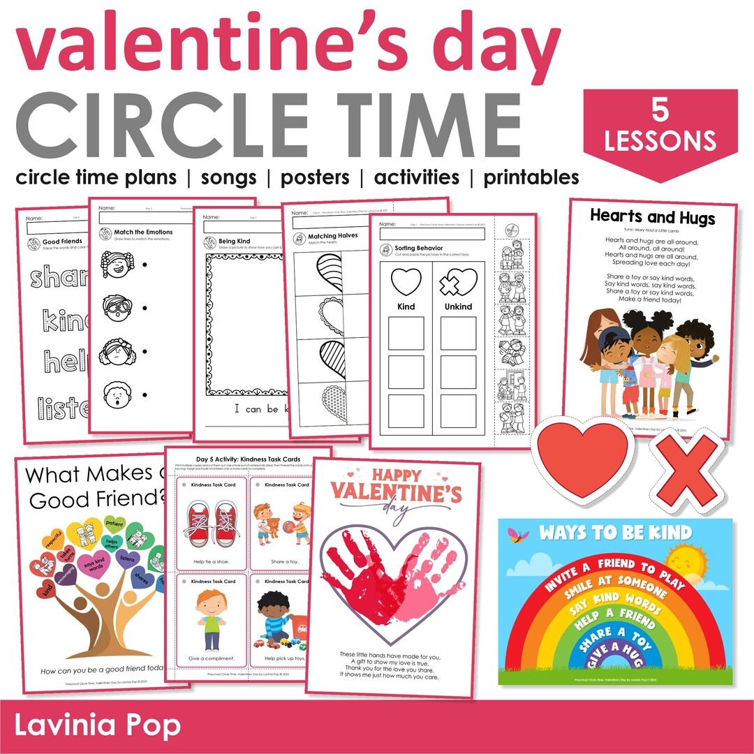 Valentine's Day Preschool Theme Curriculum Printables | Preschool ...