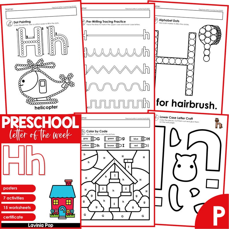 Preschool Alphabet Letter of the Week Curriculum H - Etsy