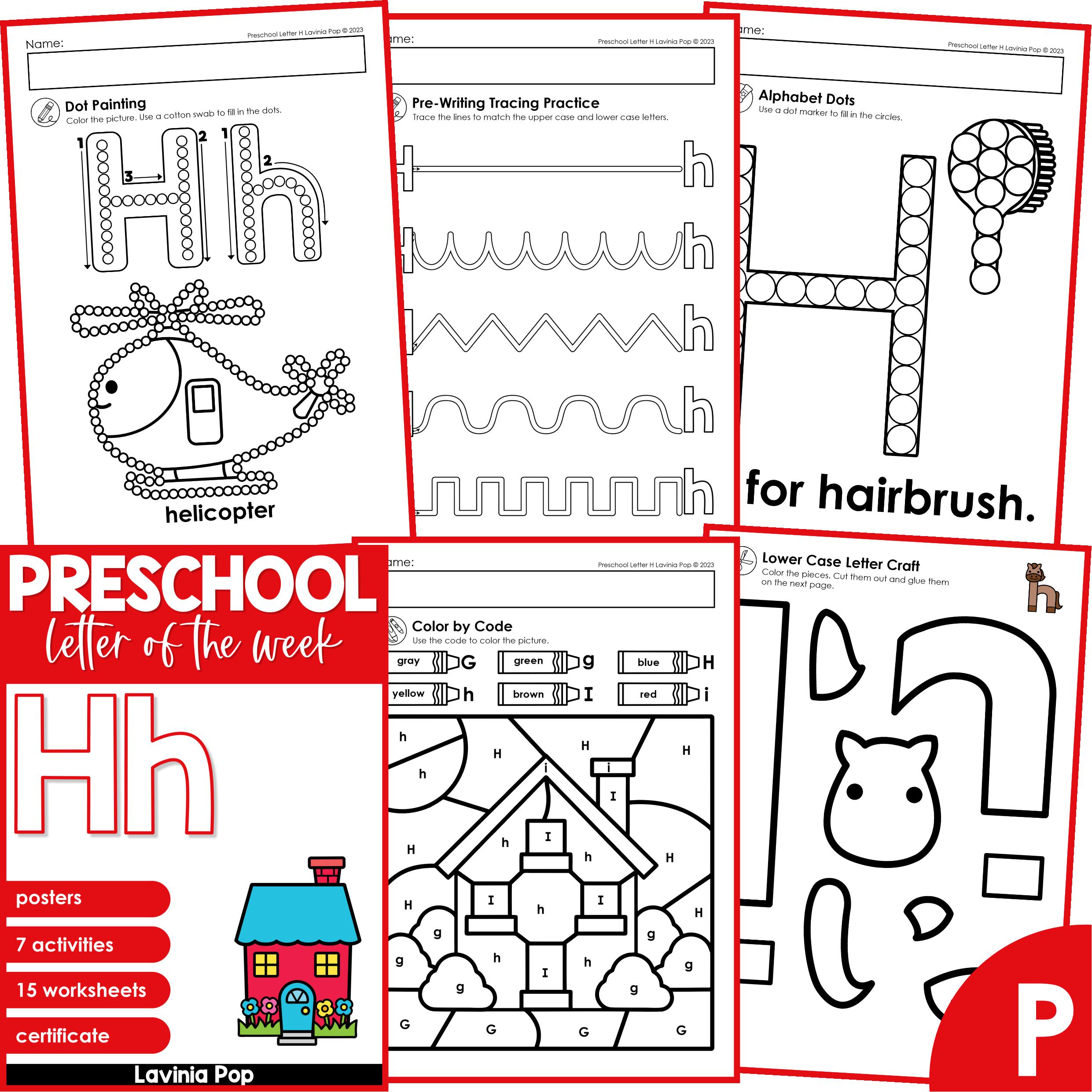 Preschool Alphabet Letter of the Week Curriculum H - Etsy