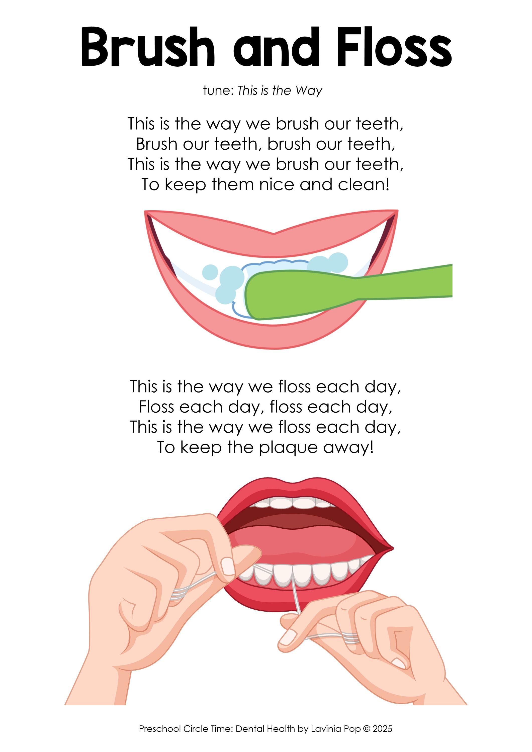 Dental Health Preschool Theme Curriculum Printables | Preschool Circle ...