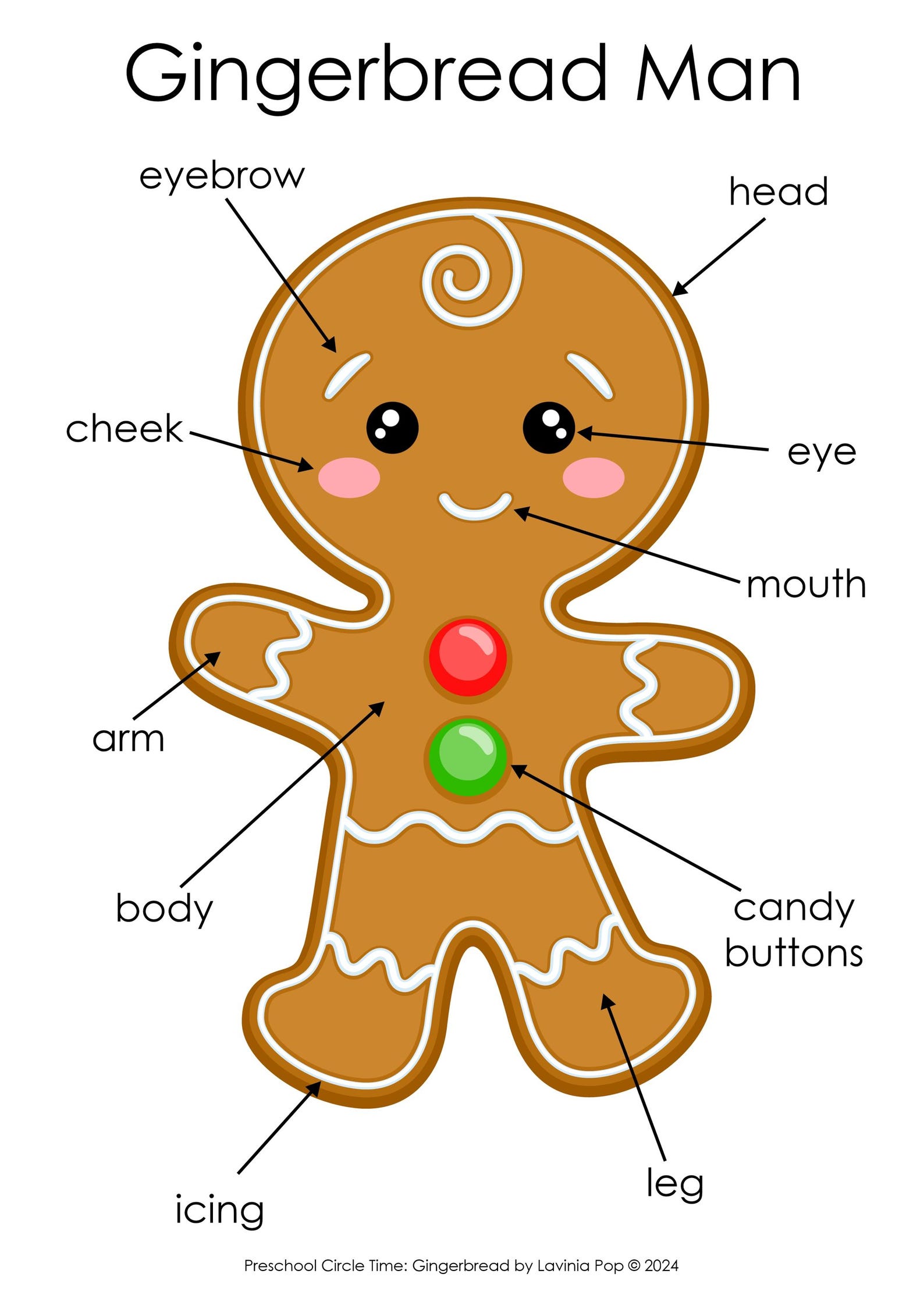 Gingerbread Christmas Preschool Theme Curriculum Printables | Preschool ...