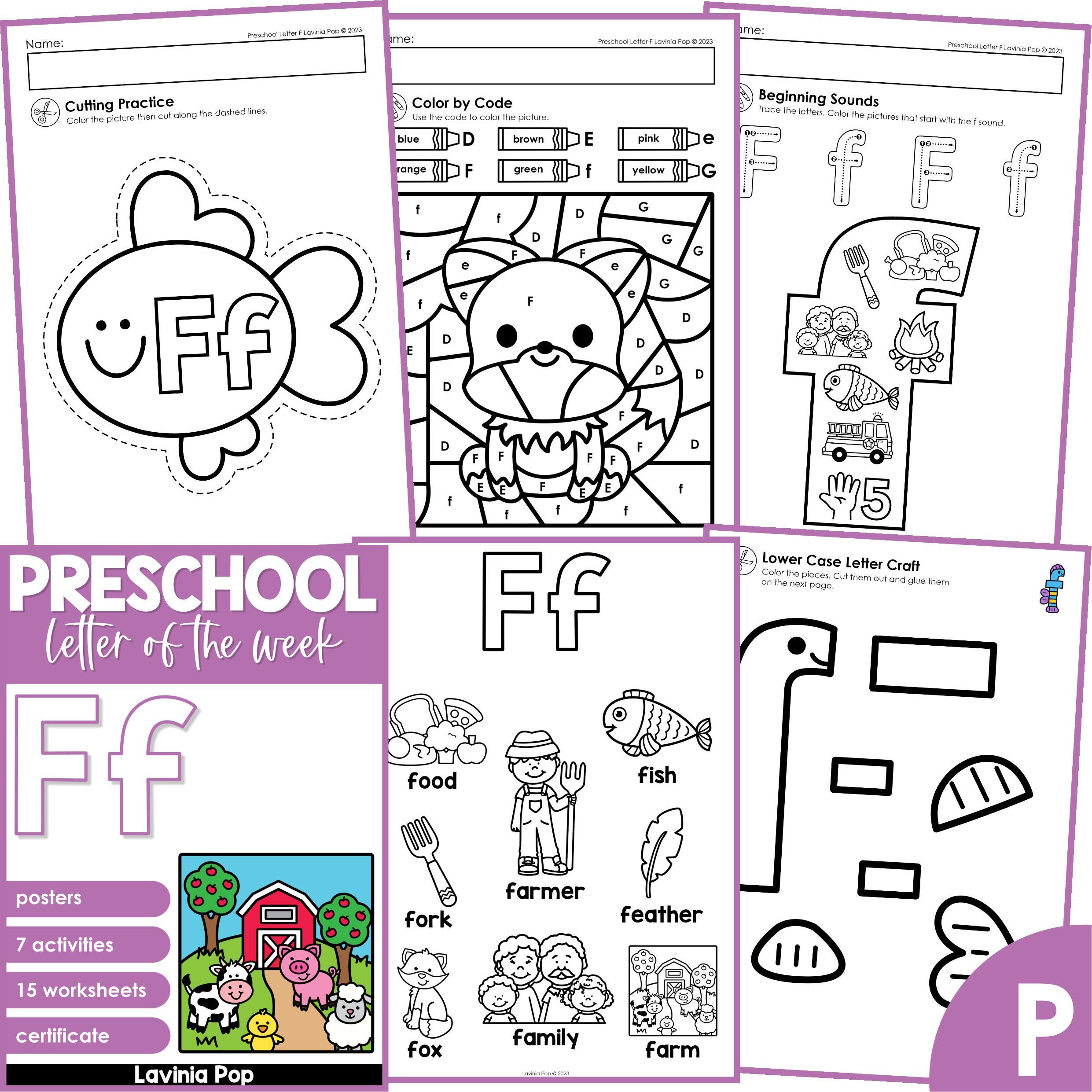 Preschool Alphabet Letter of the Week Curriculum F - Etsy
