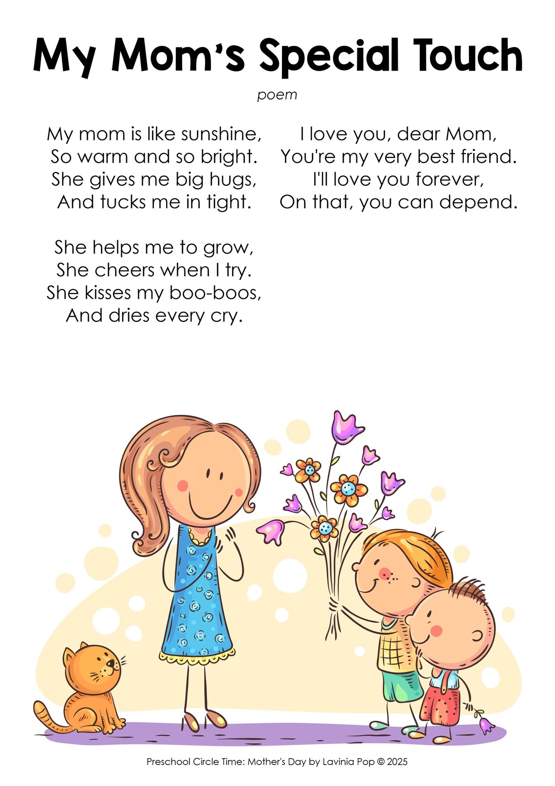 Mother's Day Preschool Theme Curriculum Printables | Preschool Circle ...