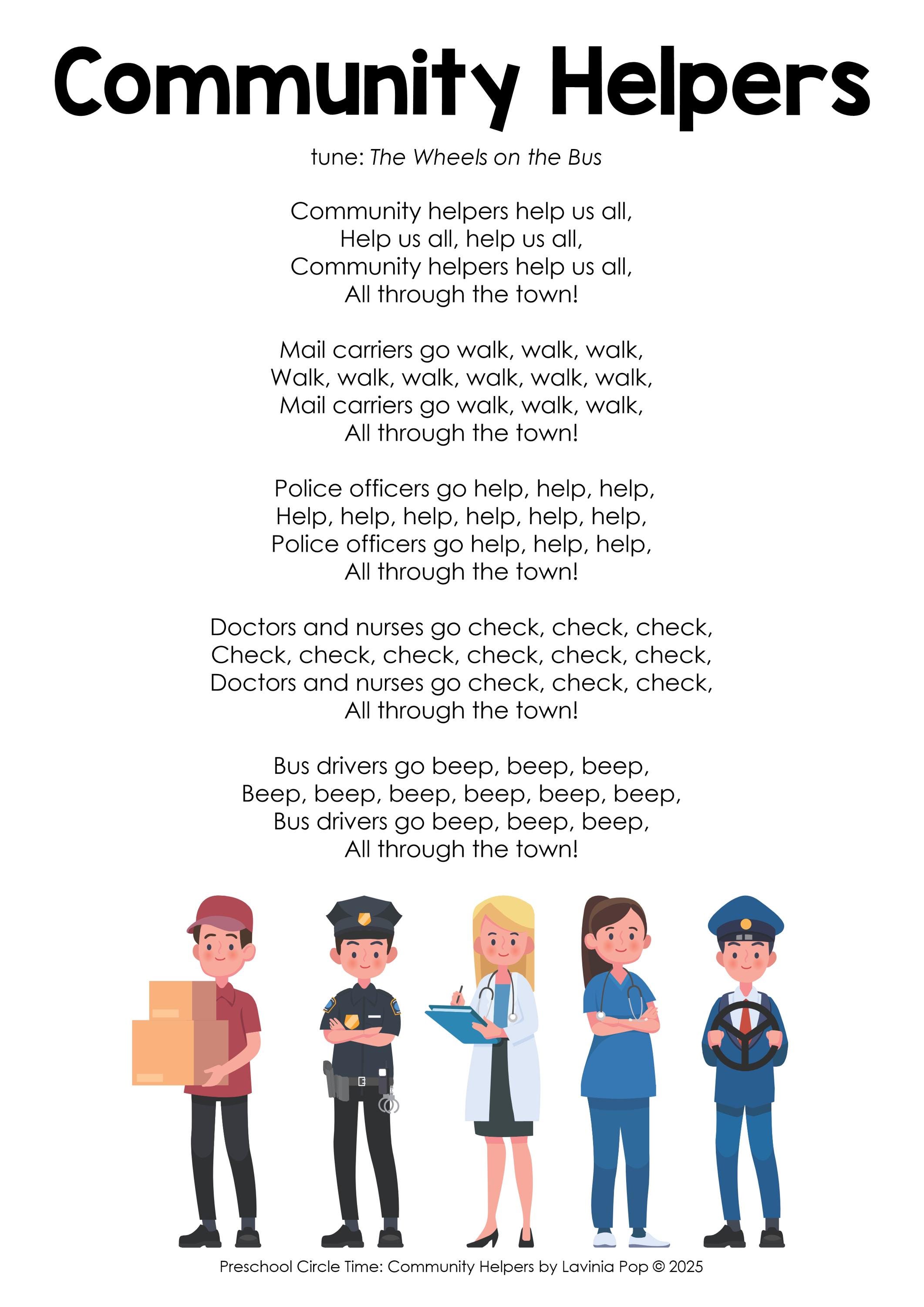 Community Helpers Preschool Theme Curriculum Printables | Preschool ...