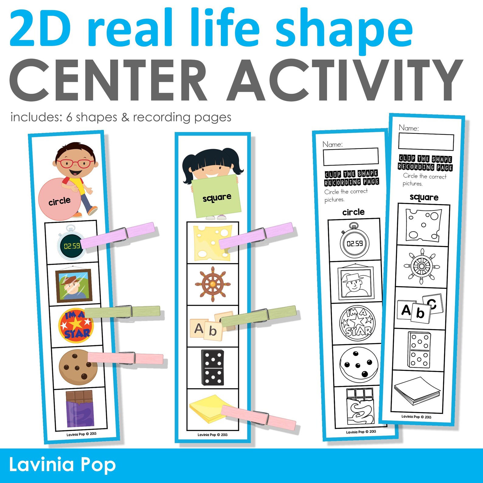 Clip the Real Life 2D Shape Interactive Learning Activity - Etsy