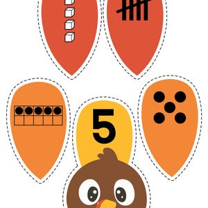 Thanksgiving Turkey Number Sense Match | Printable Math Activity for ...