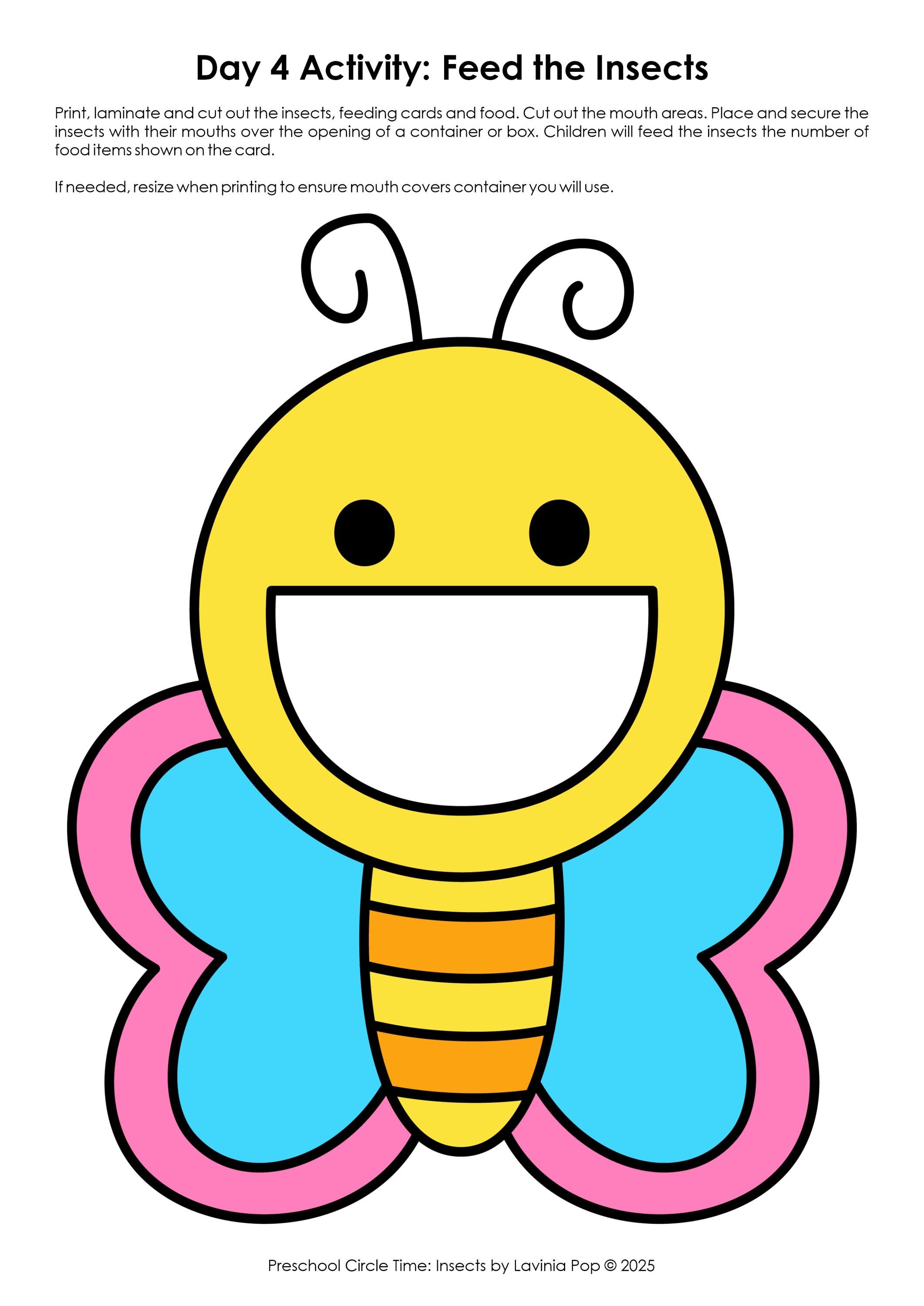 Insects Preschool Theme Curriculum Printables | Preschool Circle Time ...