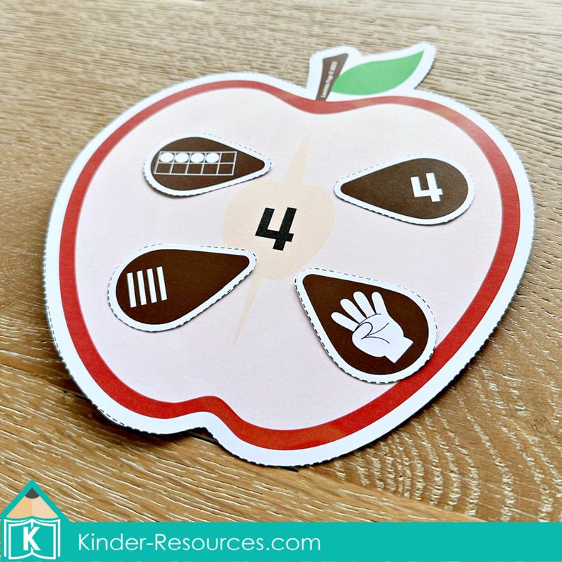 Apple Seed Number Sense Printable Activity for Preschool and ...