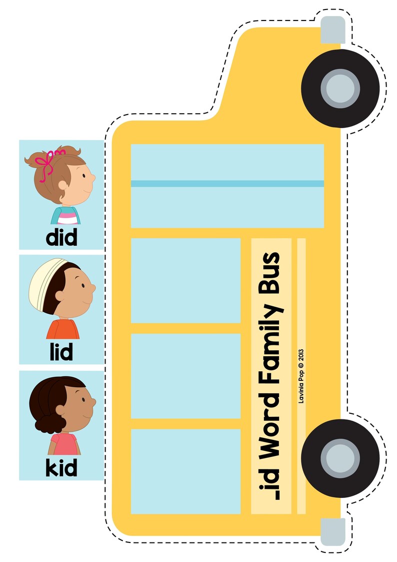 School Bus Word Family Sorting Printable Activity - Etsy