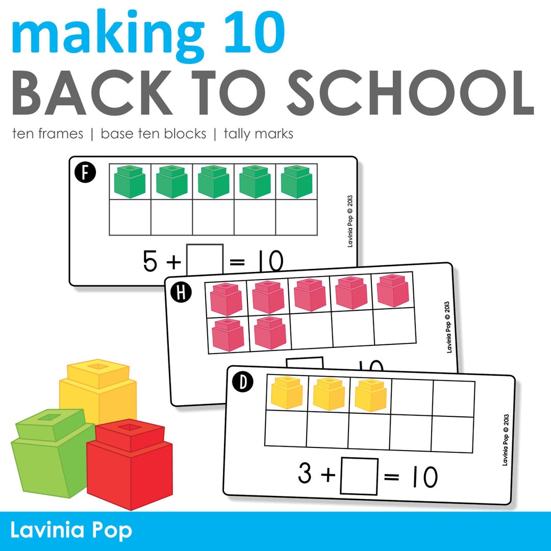 Making 10 on a Ten Frame Math Center Activity - Etsy