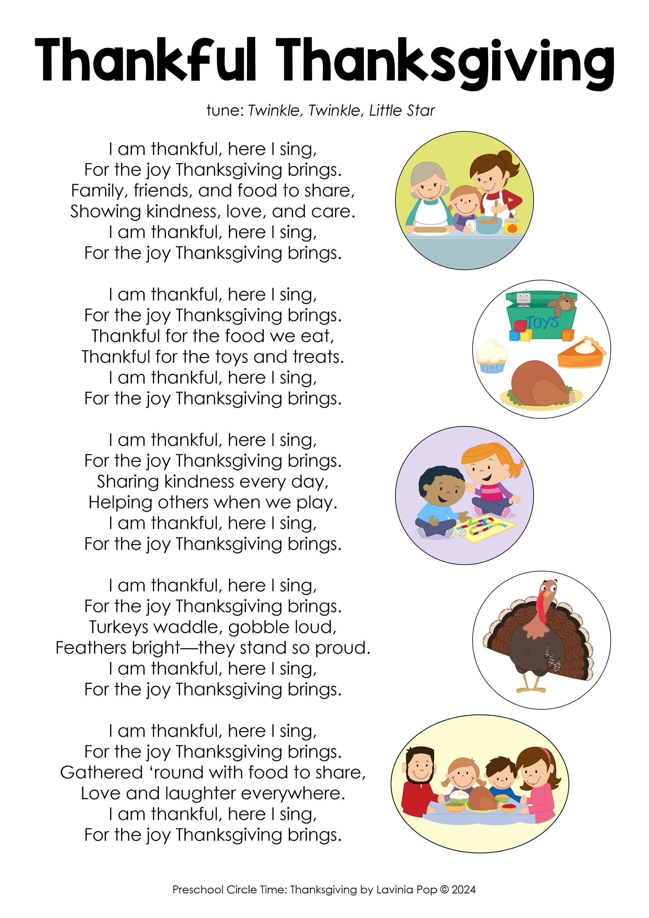 Thanksgiving Preschool Theme Curriculum Printables | Preschool Circle ...