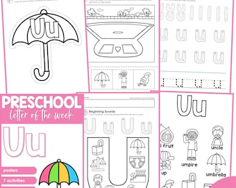 Preschool Alphabet Letter of the Week Curriculum U - Etsy