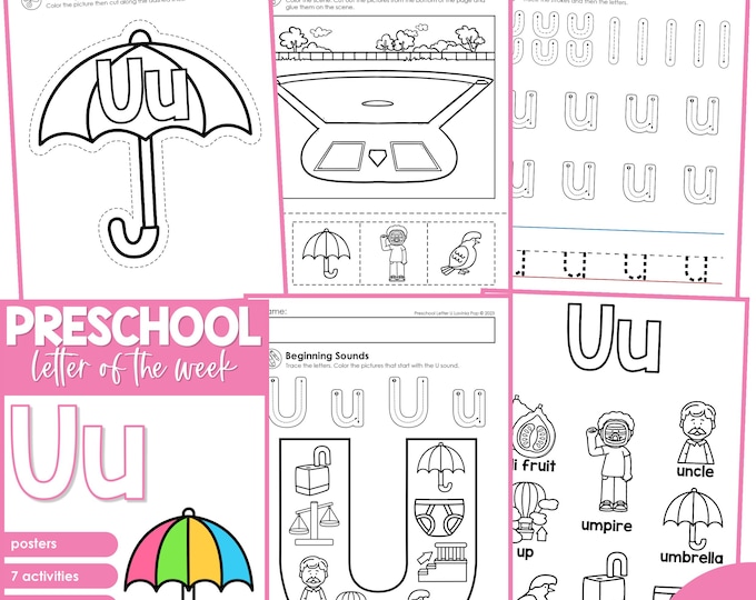 Preschool Alphabet Letter of the Week Curriculum U - Etsy