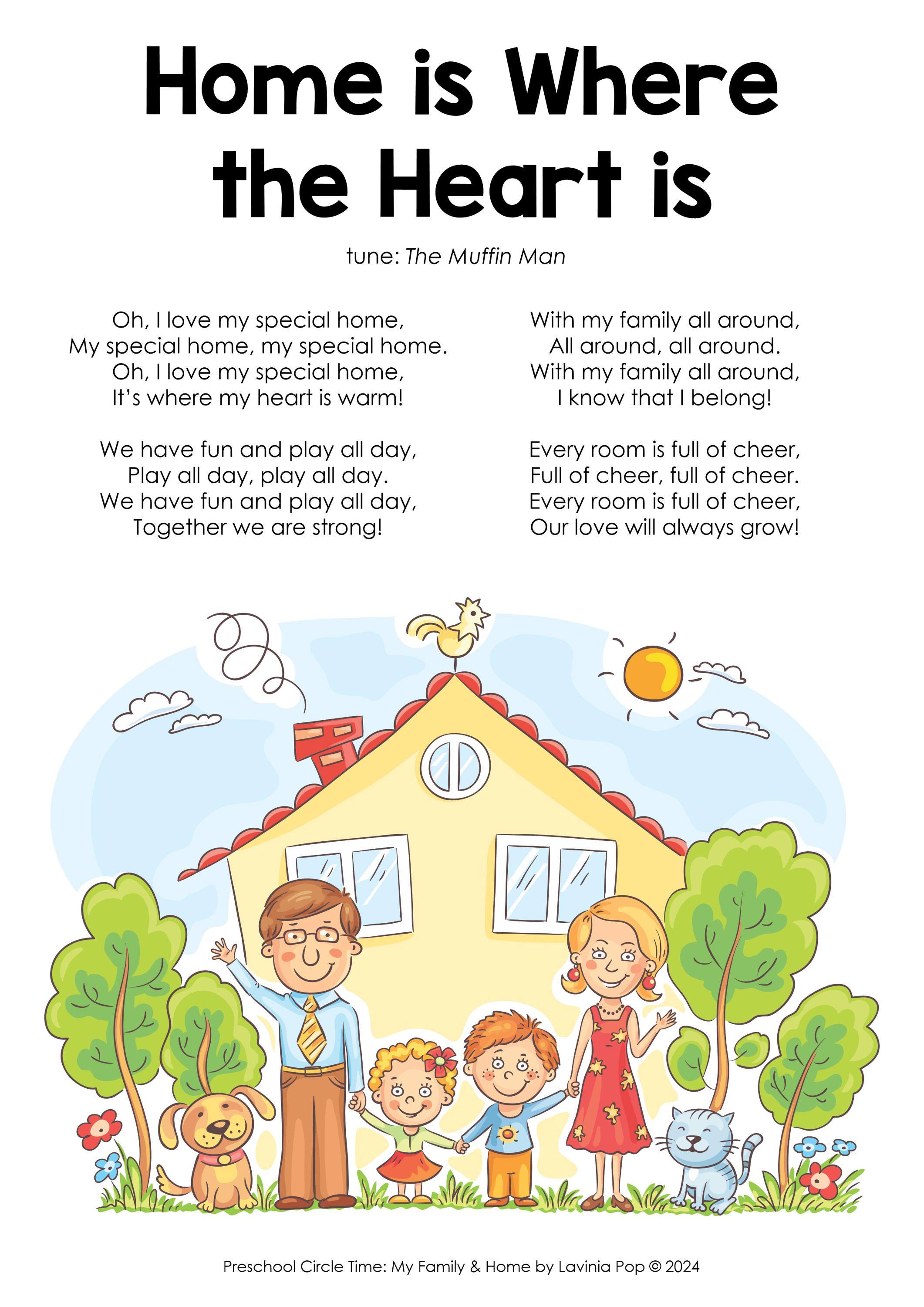 My Family and Home Preschool Theme Curriculum Printables | Preschool ...