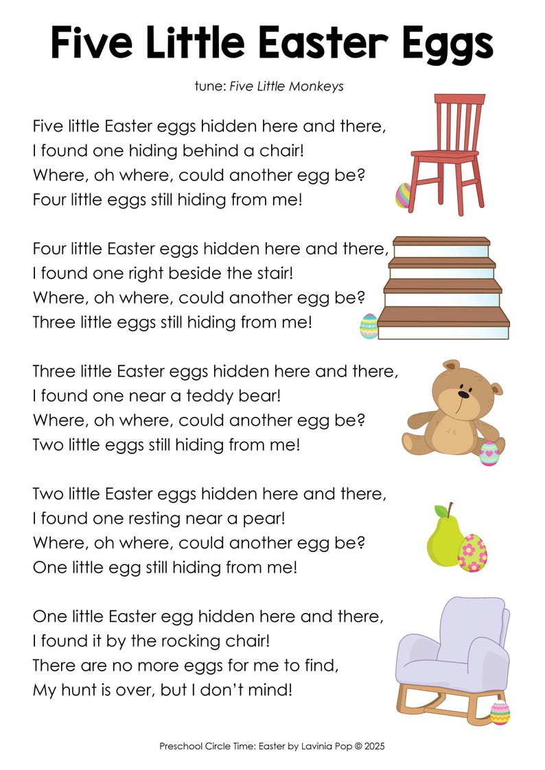 Easter Preschool Theme Curriculum Printables | Preschool Circle Time ...