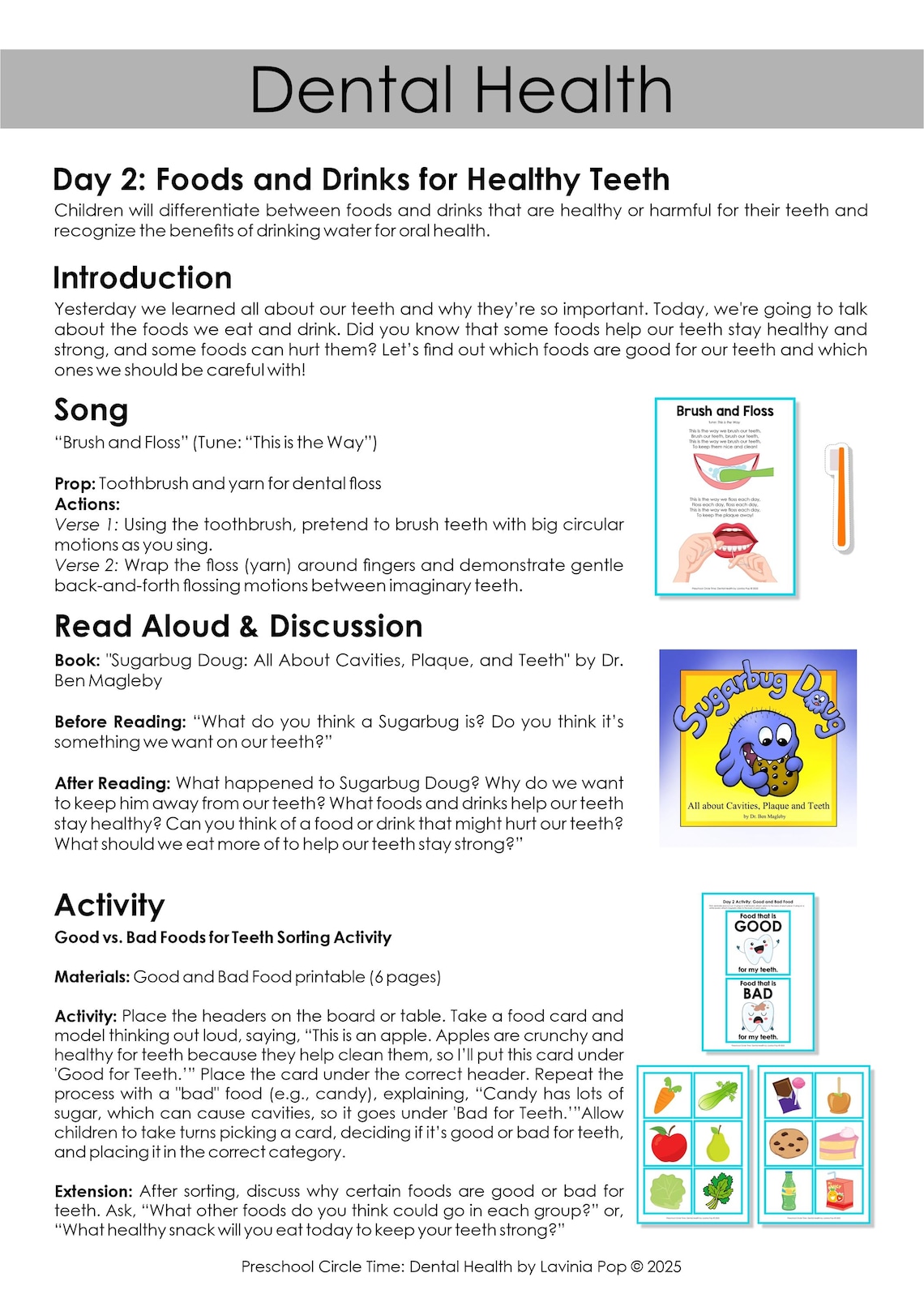Dental Health Preschool Theme Curriculum Printables | Preschool Circle ...
