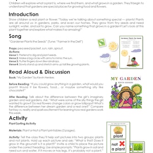 Gardening and Plants Preschool Theme Curriculum Printables | Preschool ...