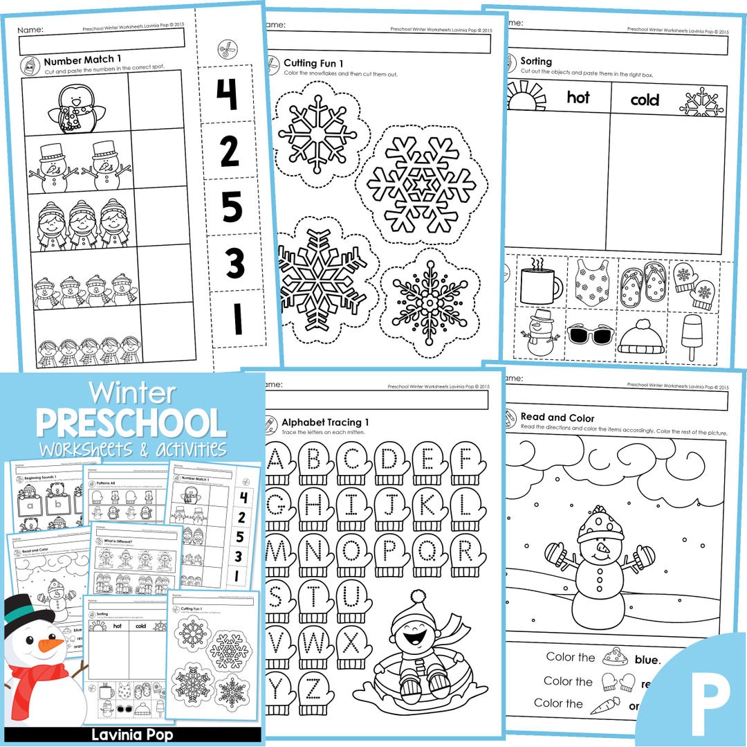 Winter Preschool Worksheets and Activities | Tracing Worksheets for ...