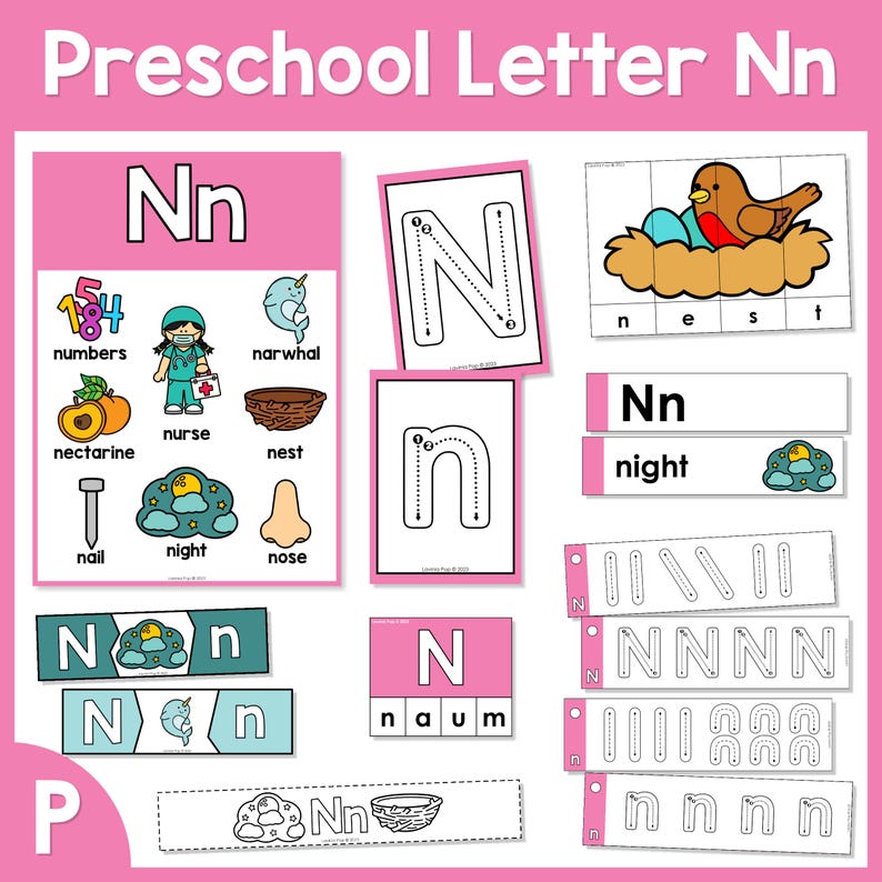 Preschool Alphabet Letter of the Week Curriculum N - Etsy