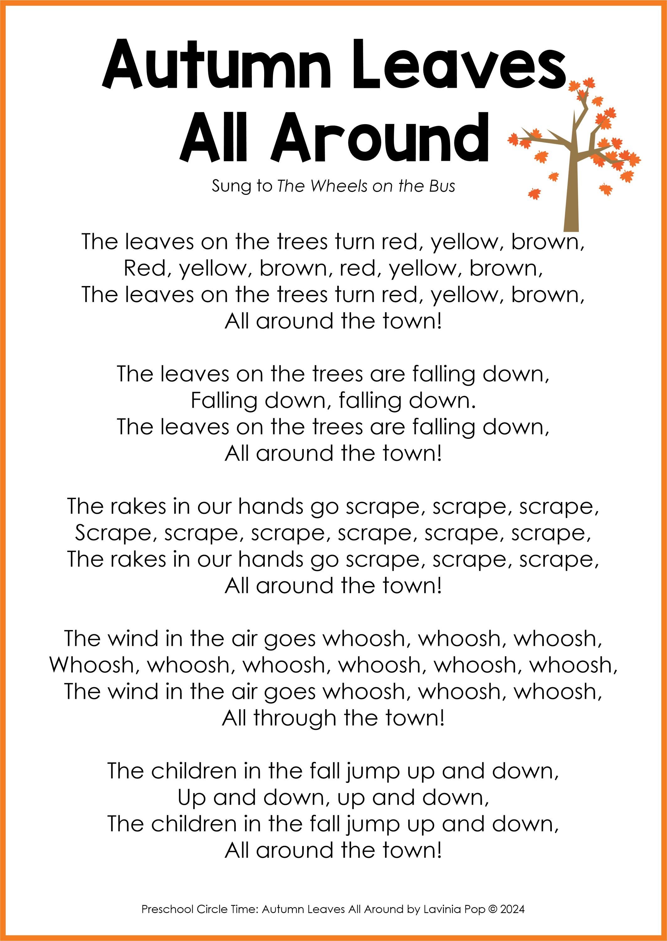 Autumn Leaves Preschool Curriculum Printables | Autumn Leaves Preschool ...