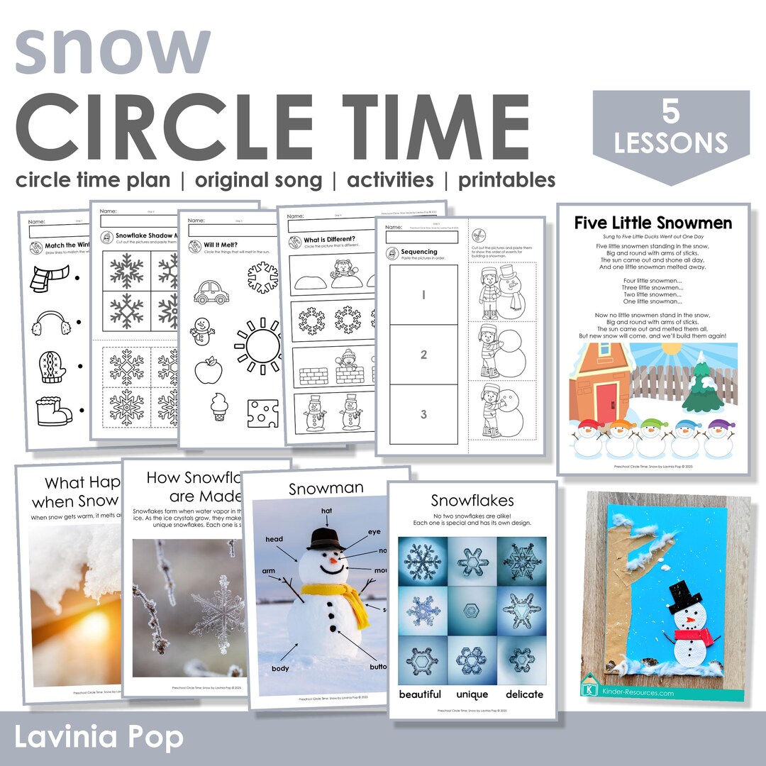 Snow Winter Weather Preschool Theme Curriculum Printables | Preschool ...