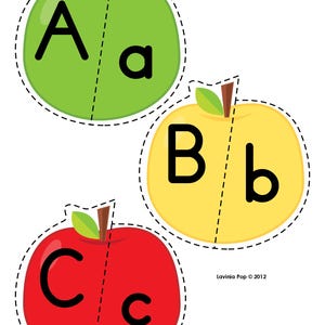 Apple Letter Match Activity: Upper and Lower Case Letters - Etsy