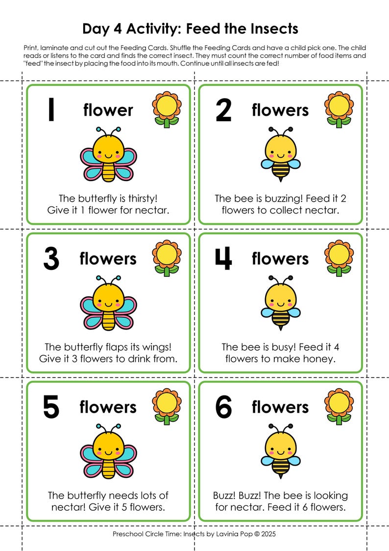 Insects Preschool Theme Curriculum Printables | Preschool Circle Time ...