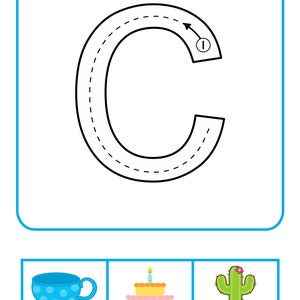 Alphabet Tracing Cards With Directional Arrows - Etsy