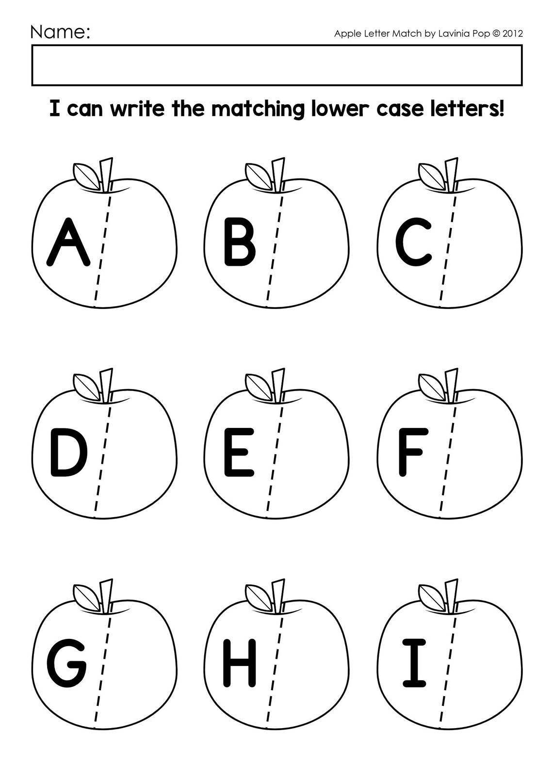 Apple Letter Match Activity: Upper and Lower Case Letters - Etsy