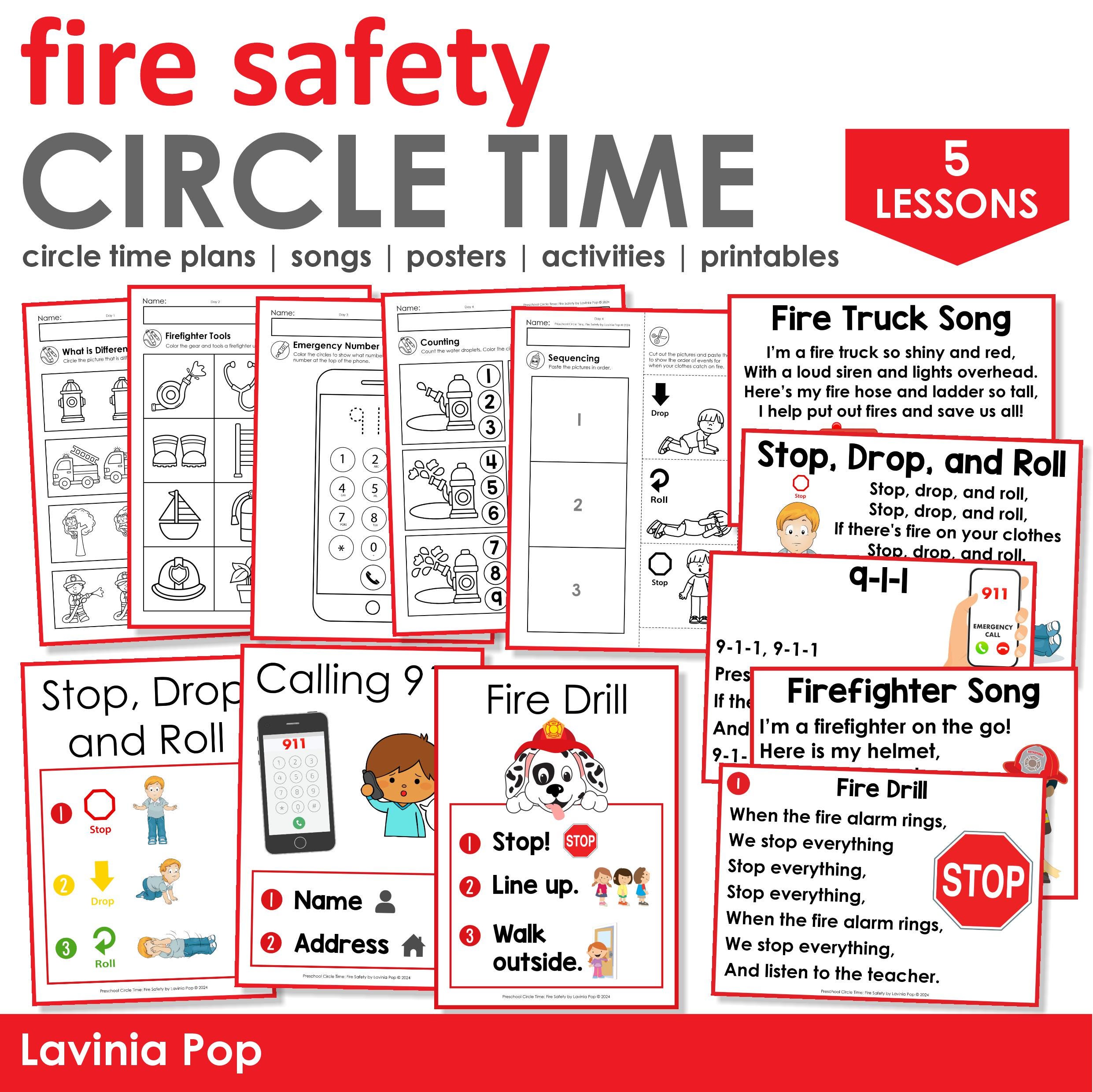 Fire Safety Preschool Curriculum Printables | Fire Safety Preschool ...