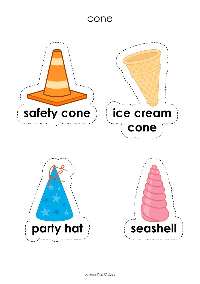 3D Shape Sorting Activity With Real Life Object Illustrations ...