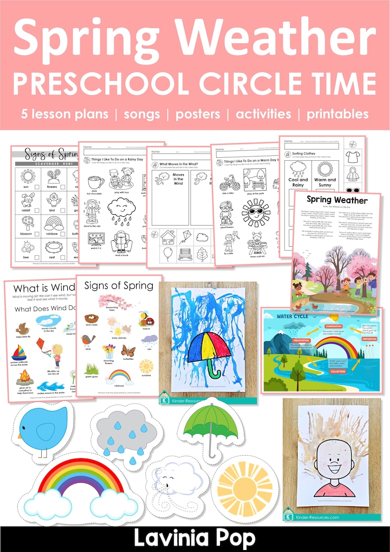 Spring Weather Preschool Theme Curriculum Printables | Preschool Circle ...