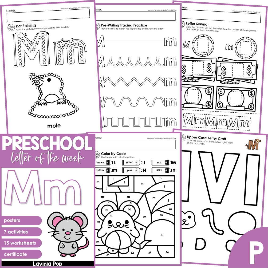Preschool Alphabet Letter of the Week Curriculum M - Etsy