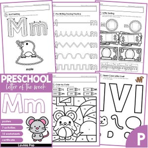 Preschool Alphabet Letter of the Week Curriculum M - Etsy