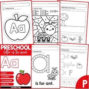 Preschool Alphabet Letter of the Week Curriculum A - Etsy