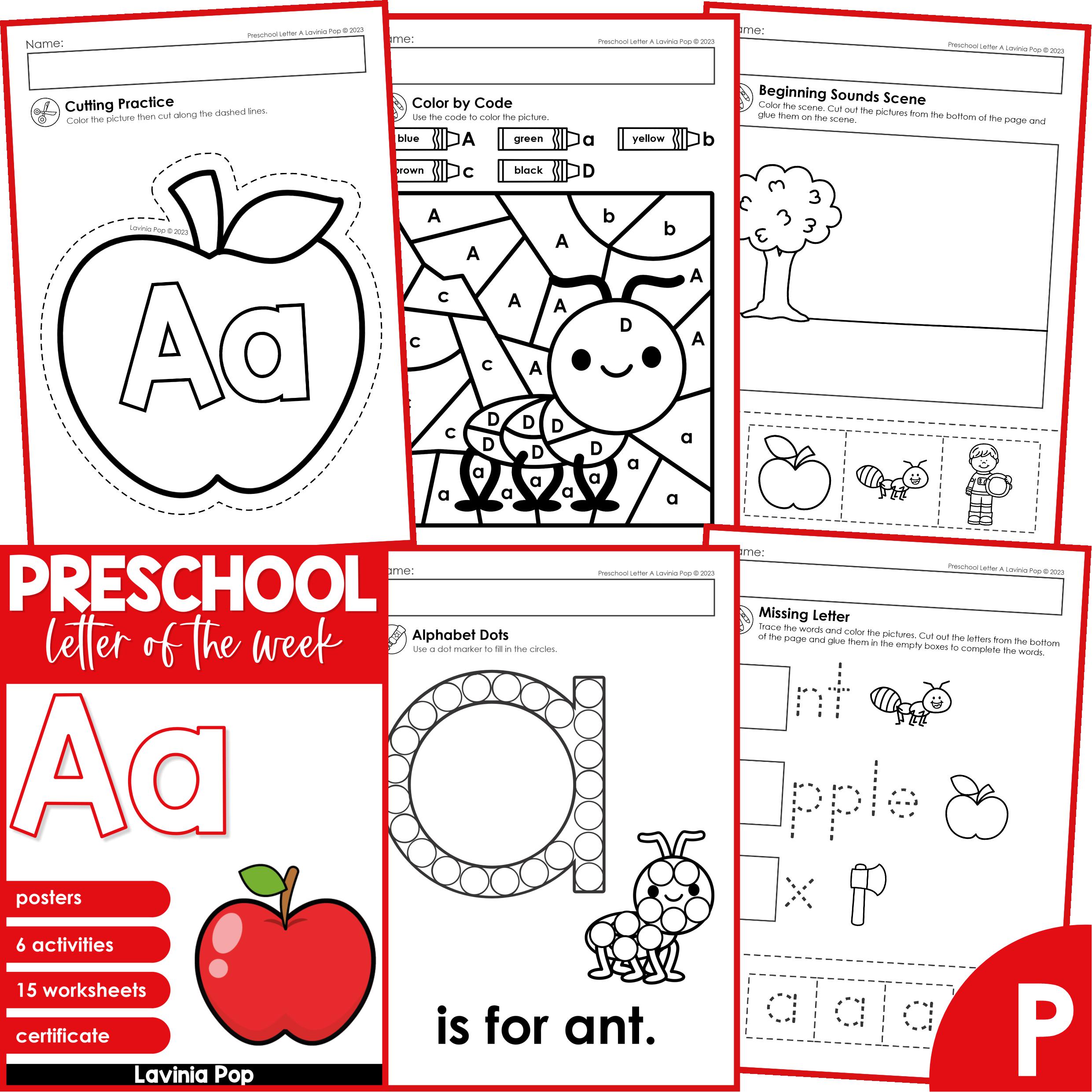Preschool Alphabet Letter of the Week Curriculum A - Etsy