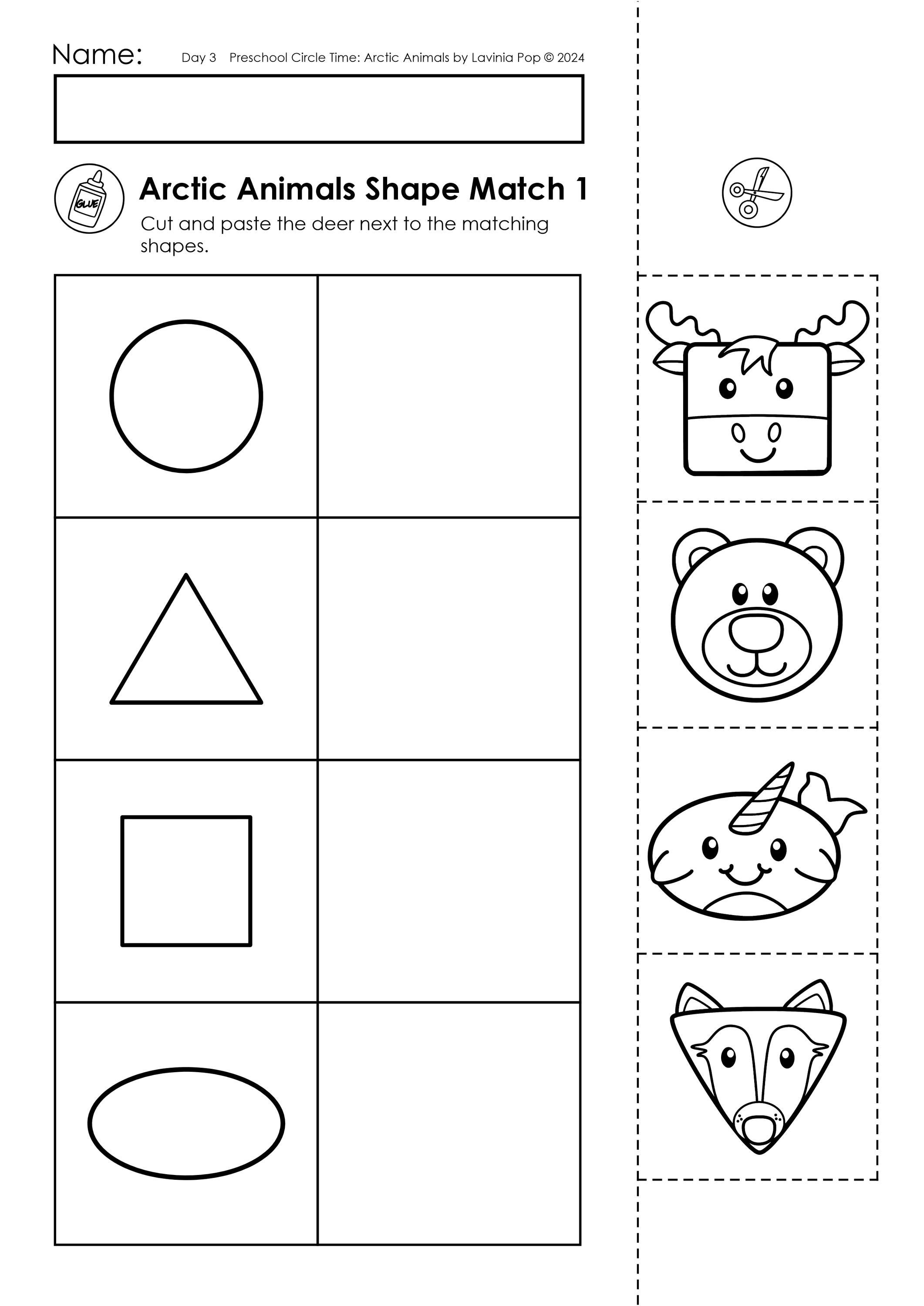 Arctic Animals Preschool Theme Curriculum Printables | Preschool Circle ...