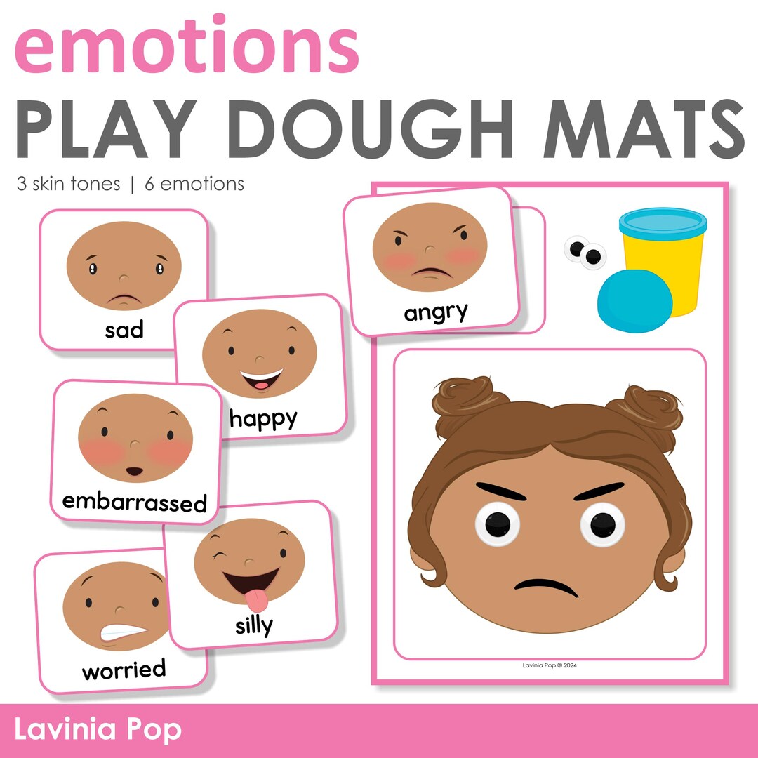 All About Me | Emotions Play Dough Mats - Etsy