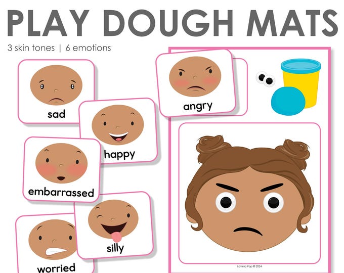 Faces Playdough Mats, Diversity Activity, All About Me, Emotions Play ...