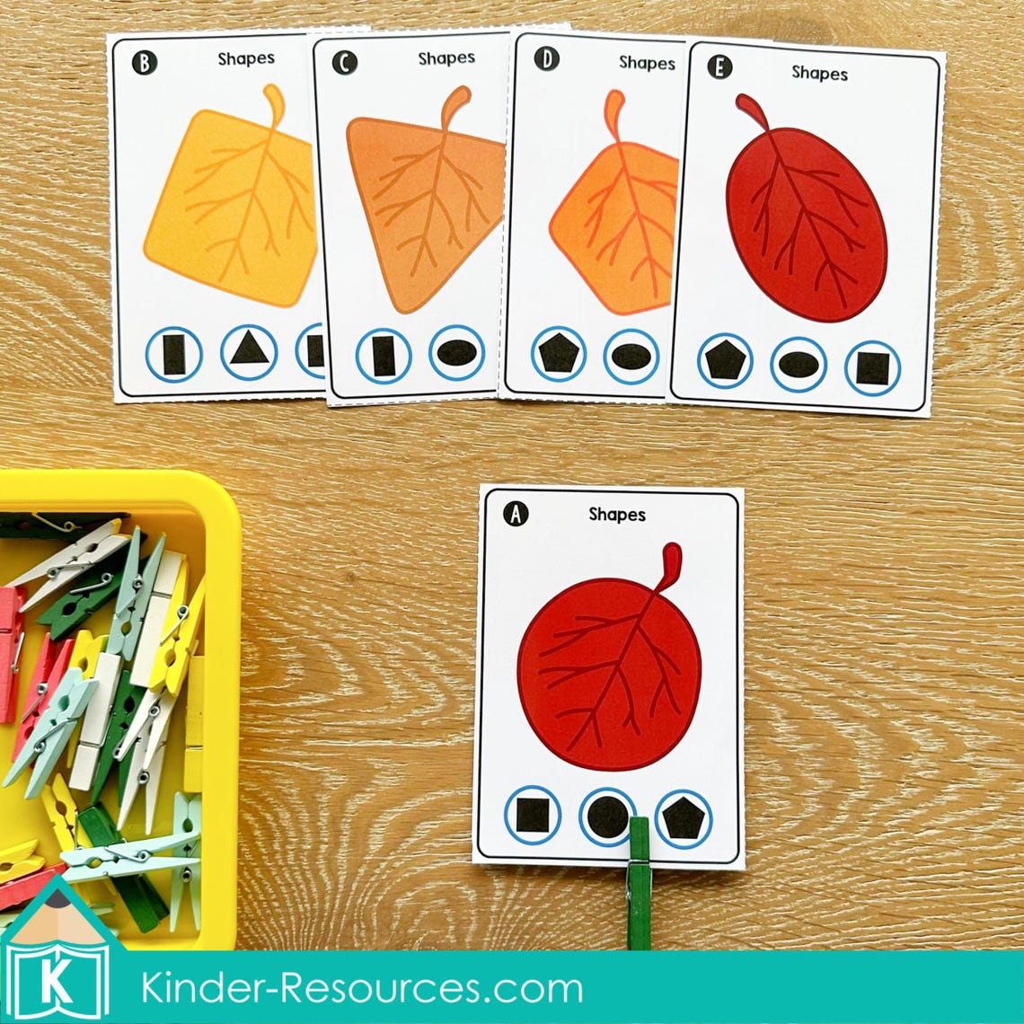 Autumn Leaves Shape Matching Printable Activity - Etsy