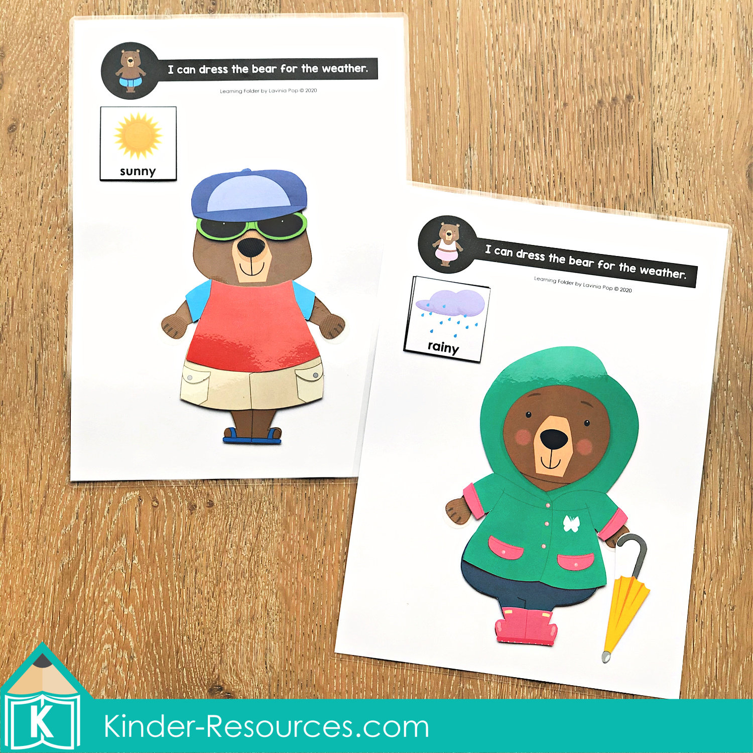 Learning Folder | Toddler Binder: Weather Bears Printable Activity - Etsy