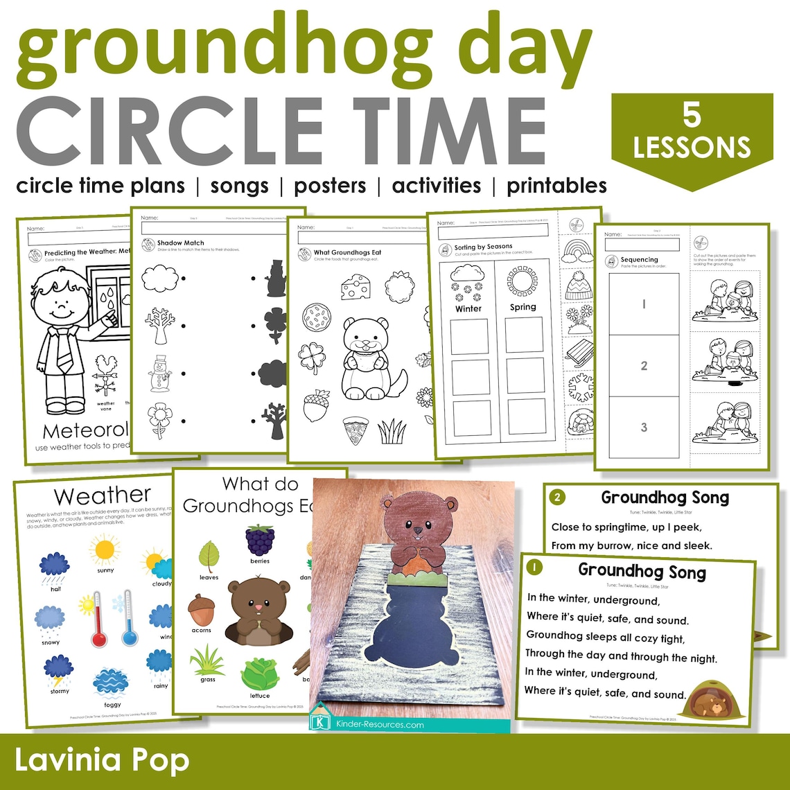 Groundhog Day Preschool Theme Curriculum Printables | Preschool Circle ...