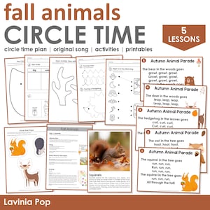 Fall Animals Preschool Curriculum Printables | Fall Animals Preschool ...