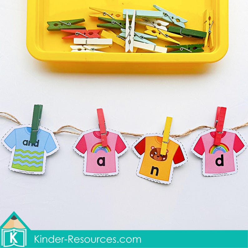 Sight Word Laundry Spelling Center Activity | Printable for Preschool ...