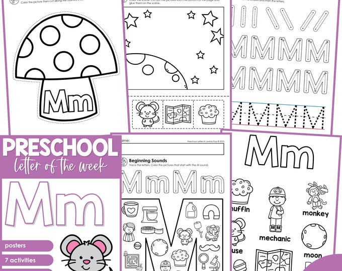 Preschool Alphabet Letter of the Week Curriculum M - Etsy