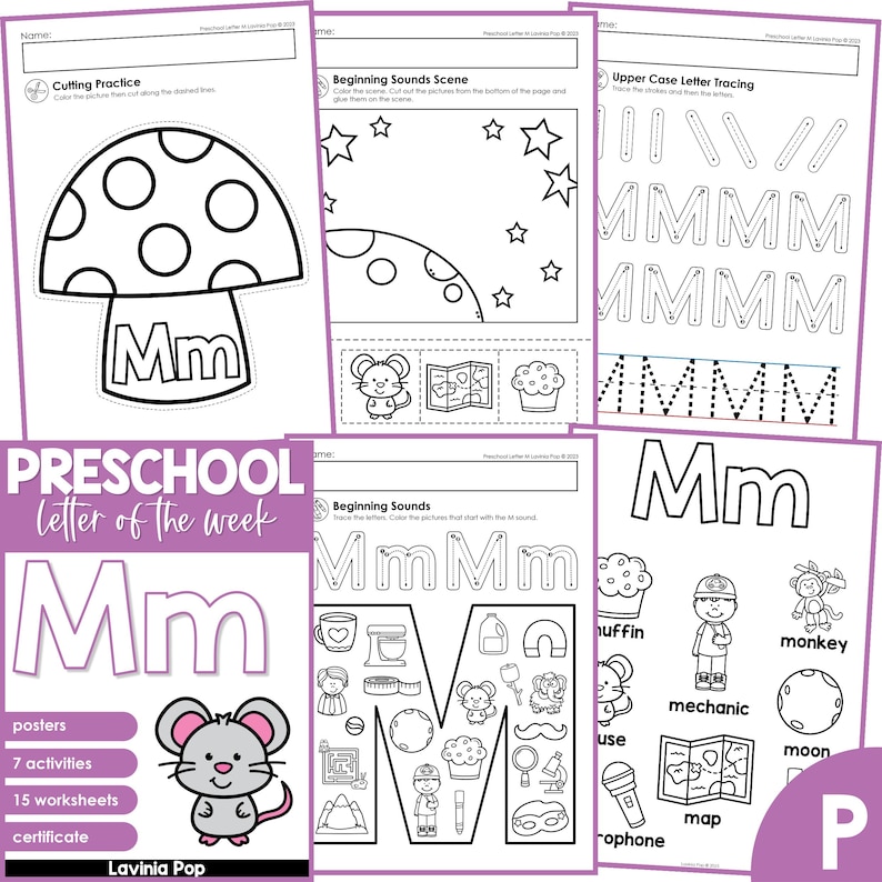 Preschool Alphabet Letter of the Week Curriculum M - Etsy