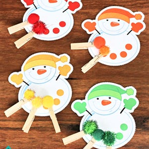 Winter Snowman Color Matching Printable Activity for Preschool ...