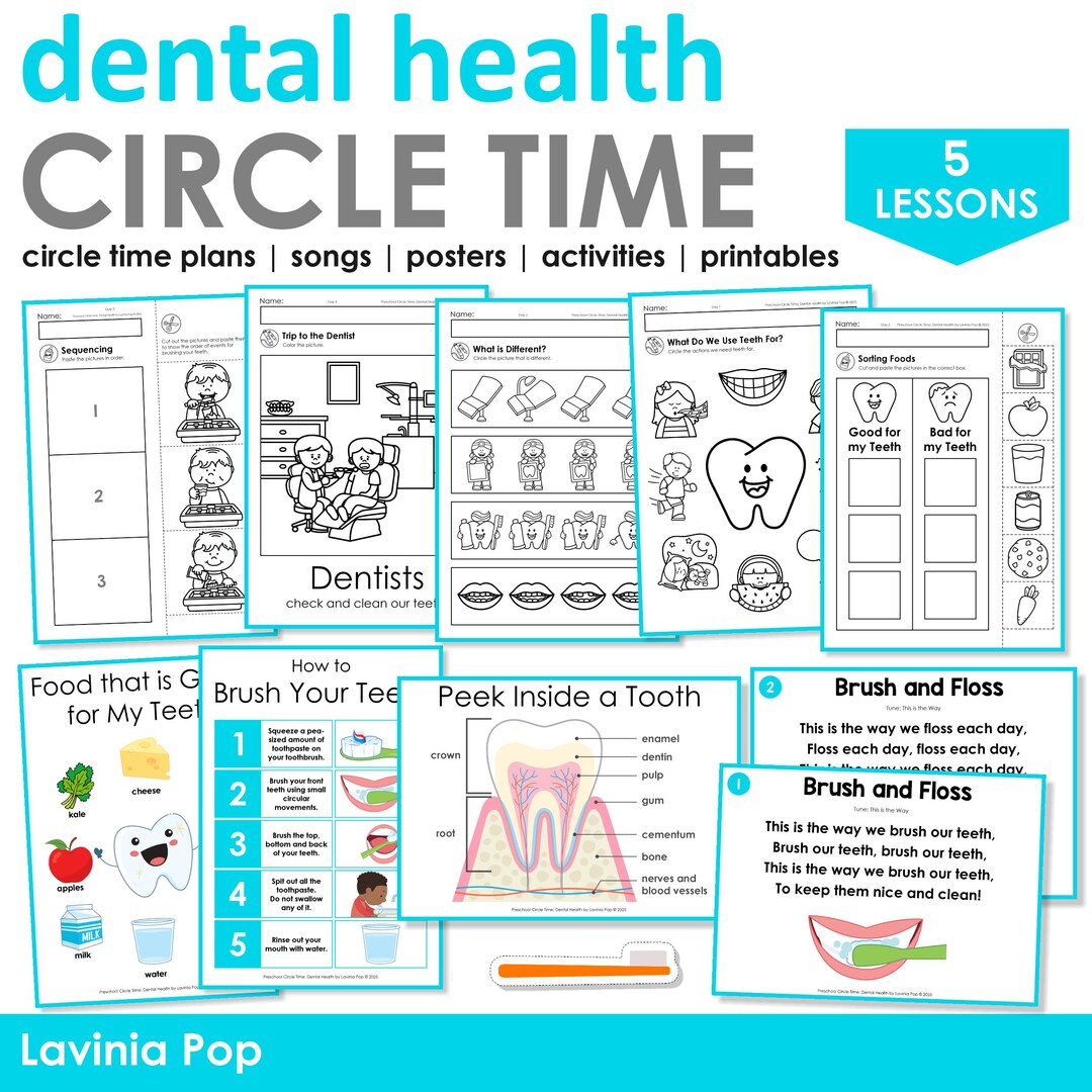 Dental Health Preschool Theme Curriculum Printables | Preschool Circle ...